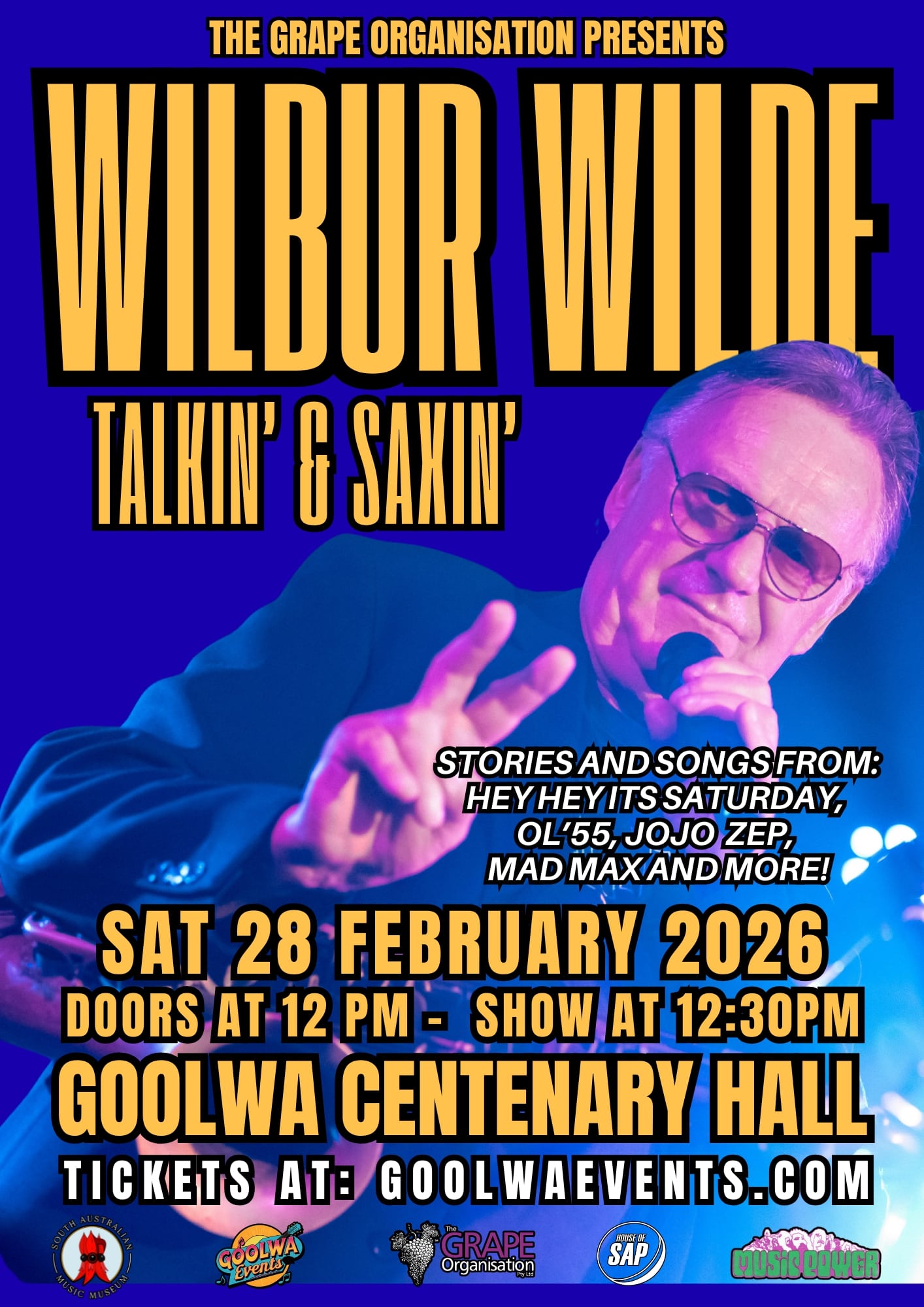 Wilbur Wilde - Talkin’ & Saxin' | Goolwa Events